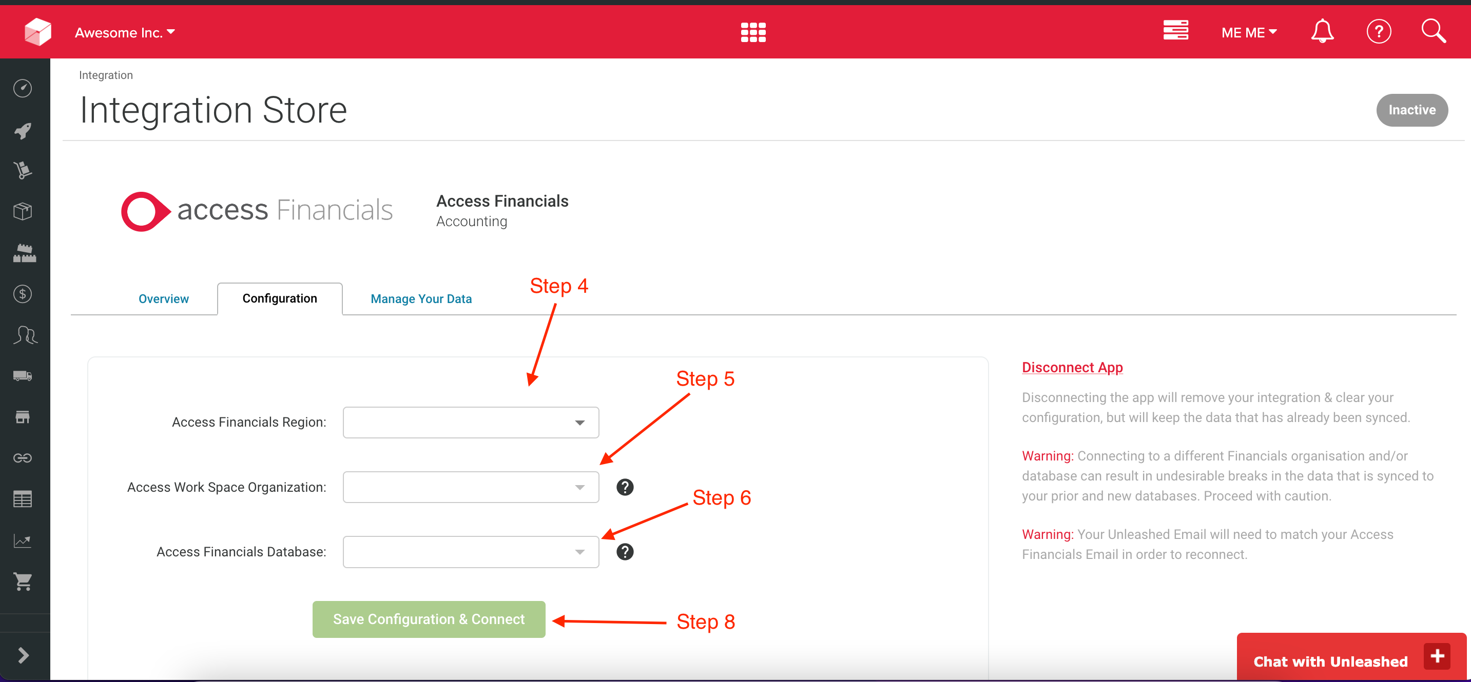 Access Financials Integration Setup – Unleashed Support