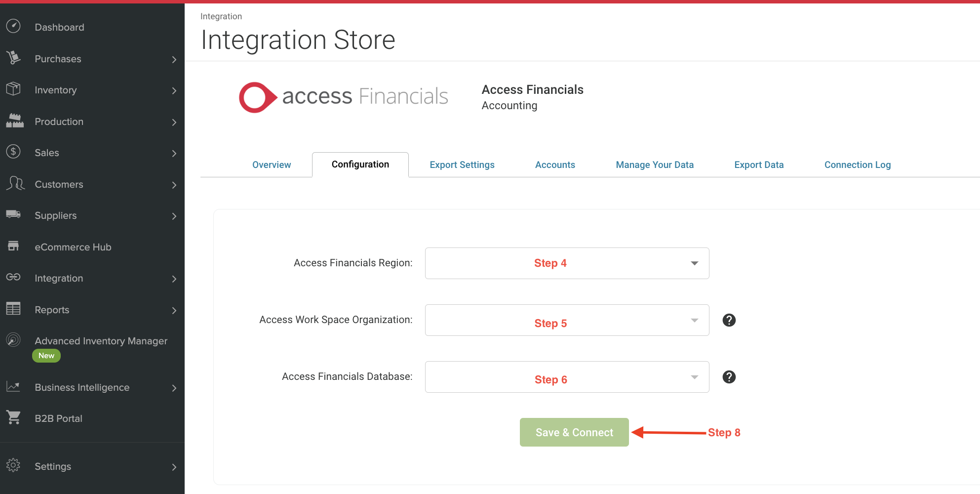 Access Financials Integration Setup – Unleashed Support