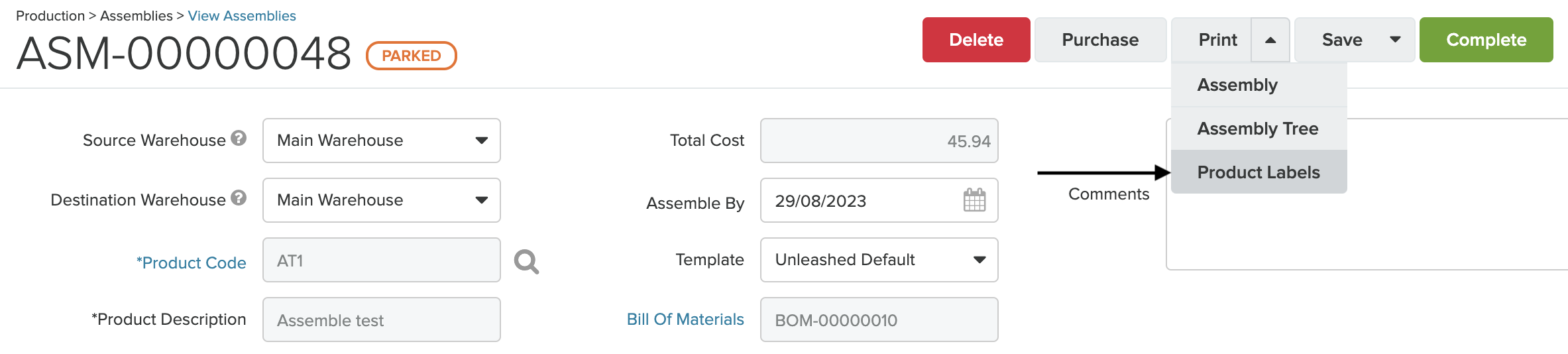 Label Printing – Unleashed Support