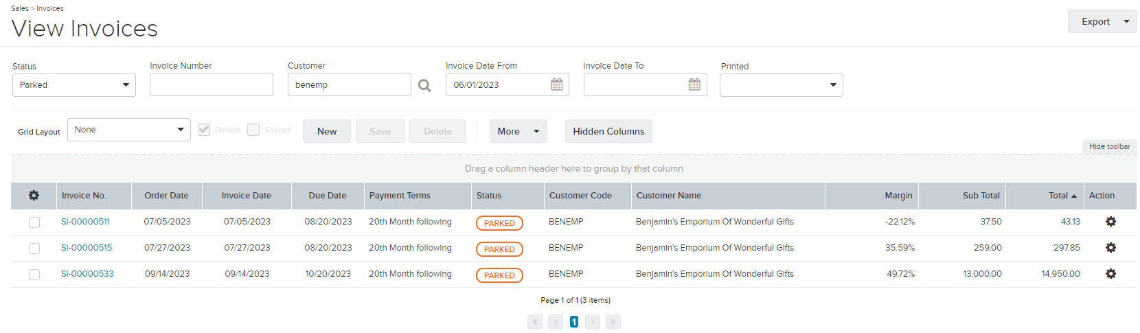 View Invoices – Unleashed Support