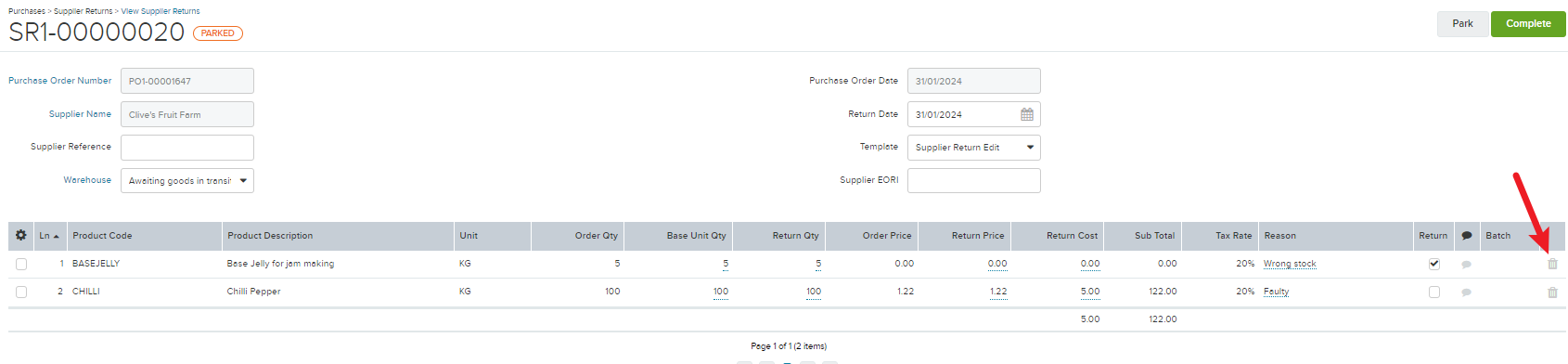 How to Process a Supplier Return – Unleashed Support