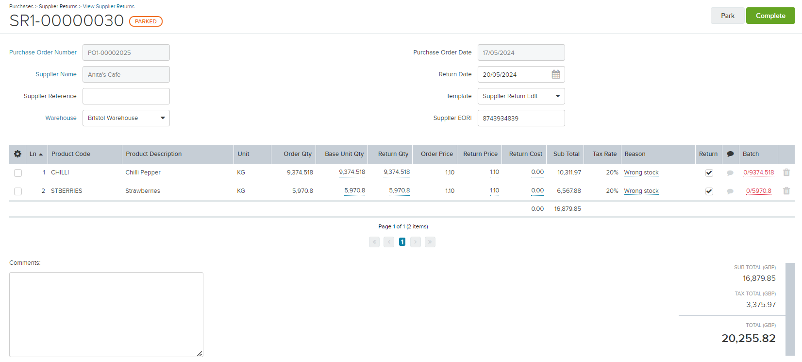 How to process a Supplier Return – Unleashed Support