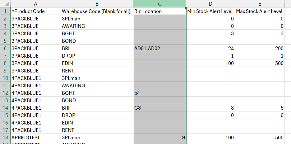 How to edit a product's warehouse bin location – Unleashed Support