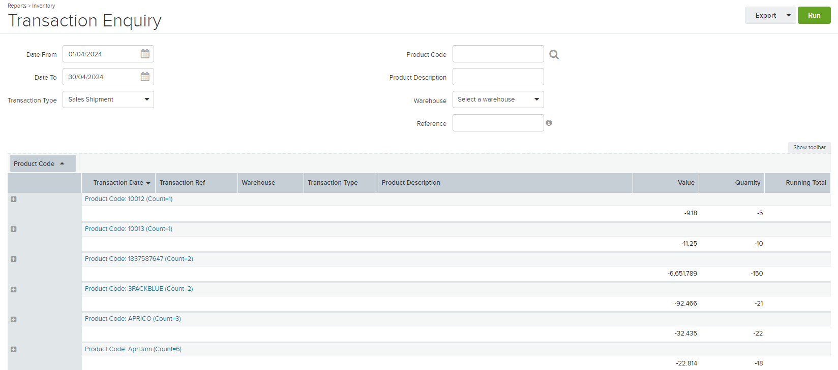 How to review Products that have been shipped in a specific date range ...
