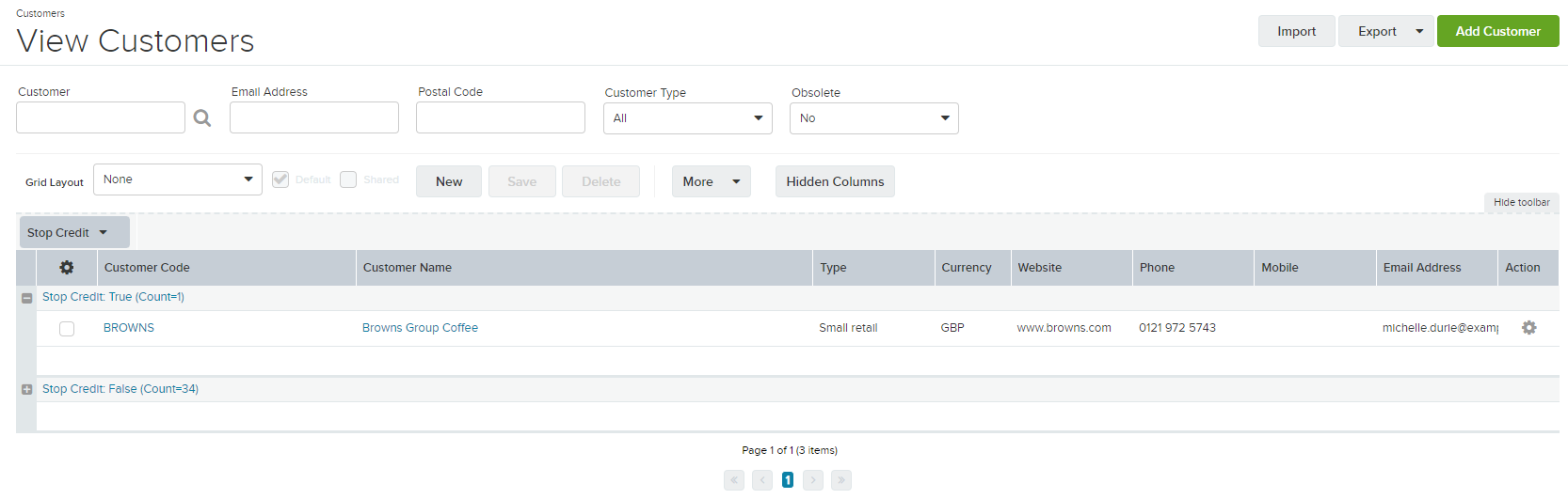 How to see Customers that have Stop Credit enabled – Unleashed Support