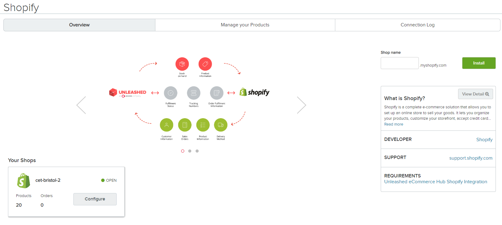 Shopify Integration Setup – Unleashed Support