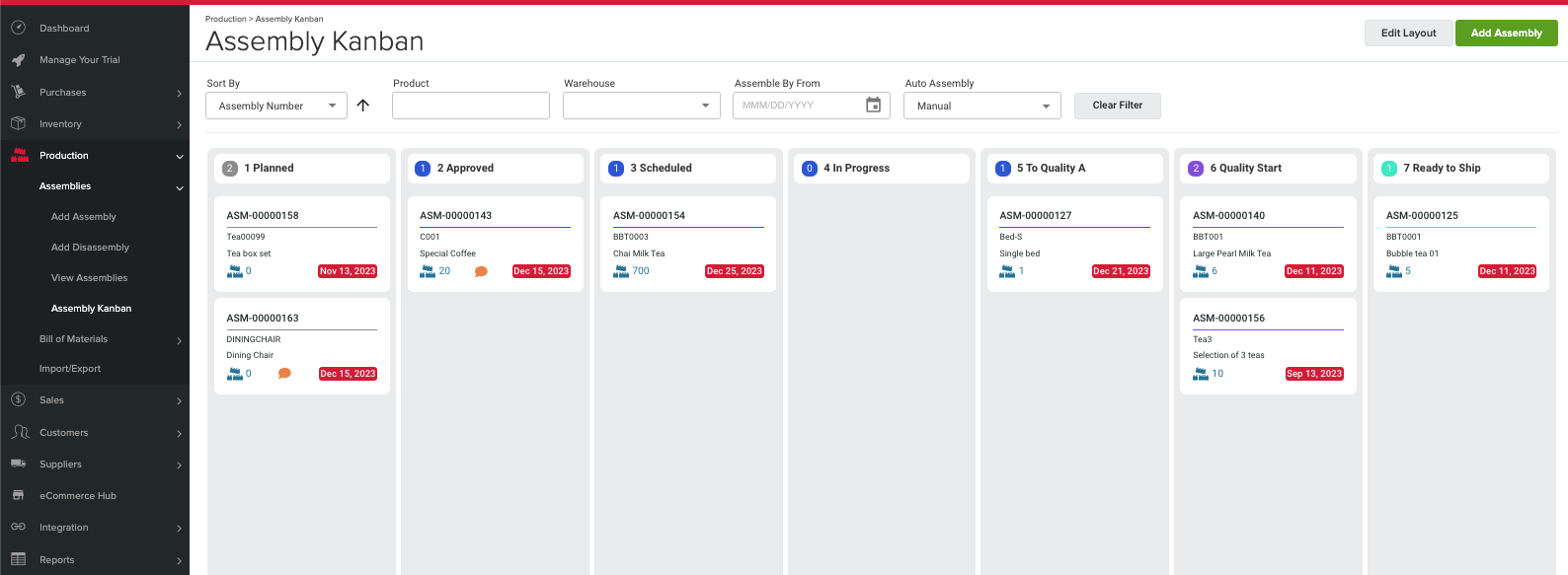 Assemblies Kanban – Unleashed Support