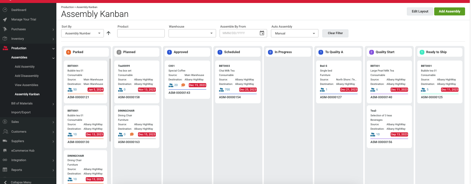 Assemblies Kanban – Unleashed Support