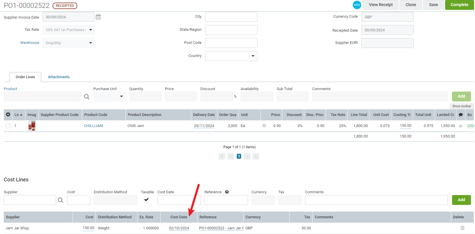 What dates export to Xero for Purchase Orders? – Unleashed Support