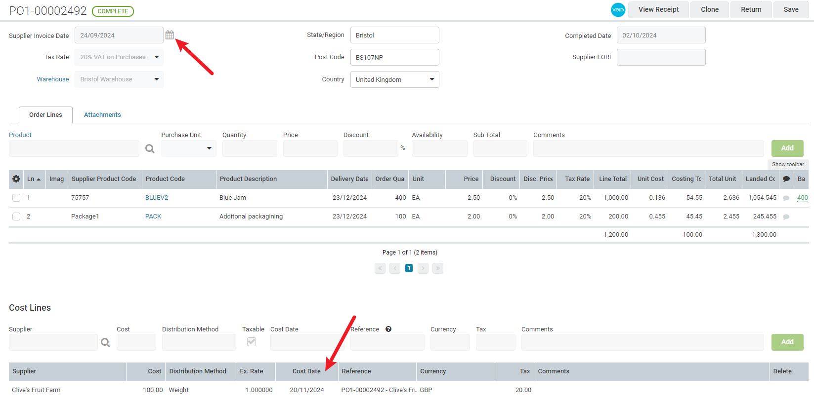 What dates export to Xero for Purchase Orders? – Unleashed Support