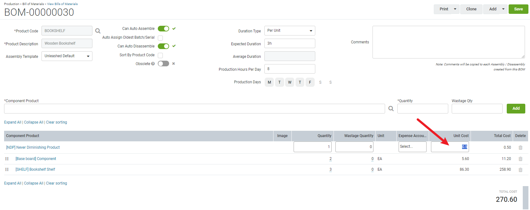 Where do component "Unit Costs" populate from for a BOM? – Unleashed ...